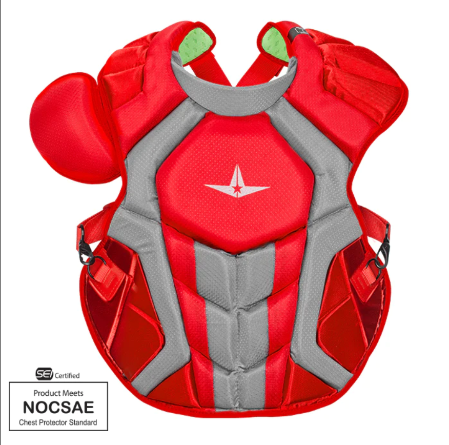 ALL-STAR S7 AXIS™ ADULT CHEST PROTECTOR 16.5"// MEETS NOCSAE — Front ...